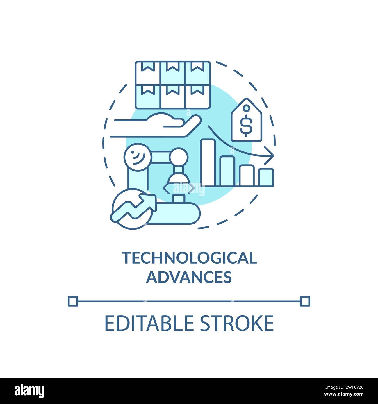 Technological Advances Soft Blue Concept Icon Stock Vector Image And Art Alamy