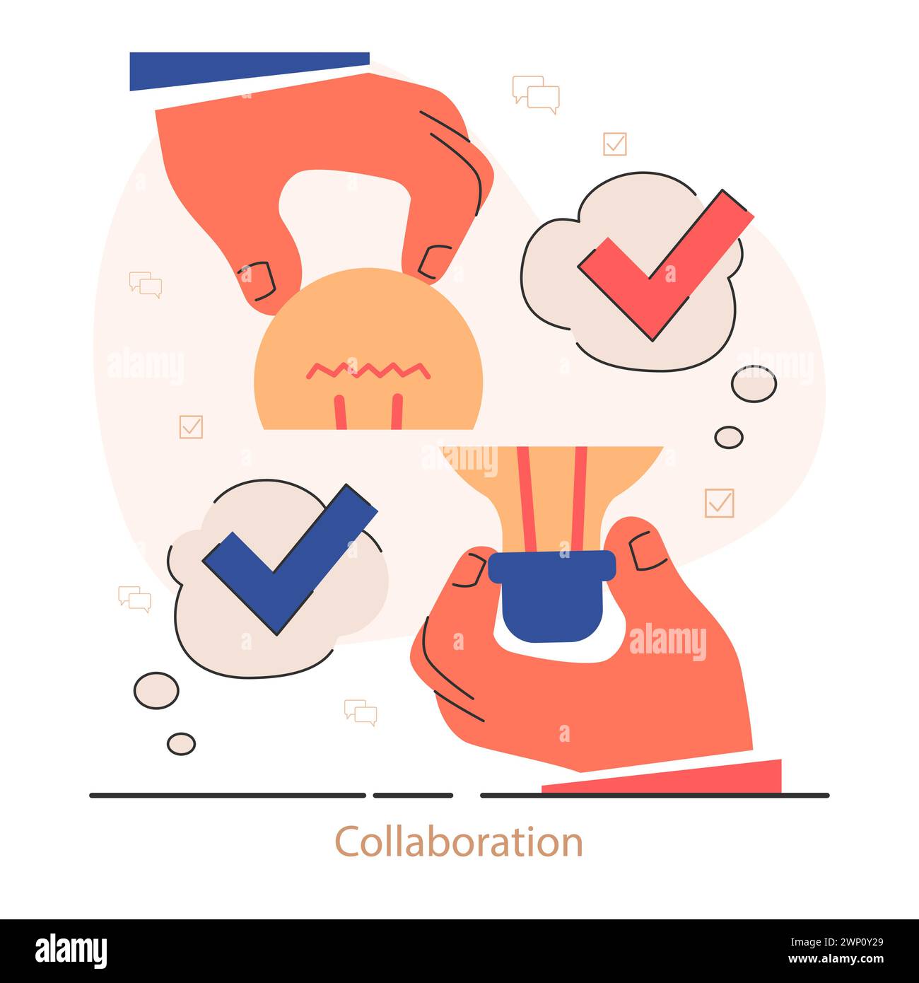 Collaboration. Joint idea. Shared goals, coordination for additional ...
