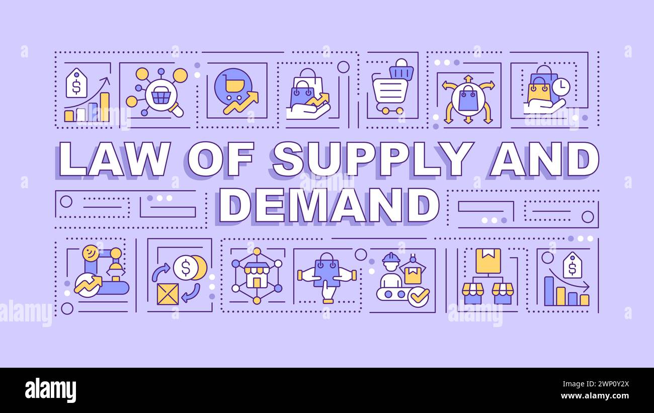 Supply and demand laws purple word concept Stock Vector Image & Art - Alamy