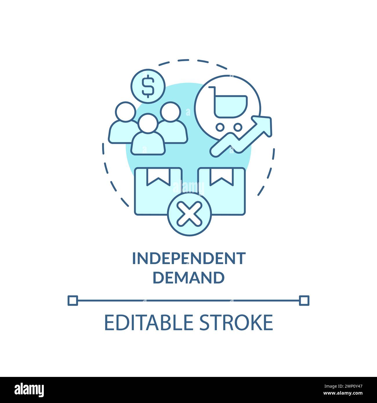 Independent demand soft blue concept icon Stock Vector Image & Art - Alamy