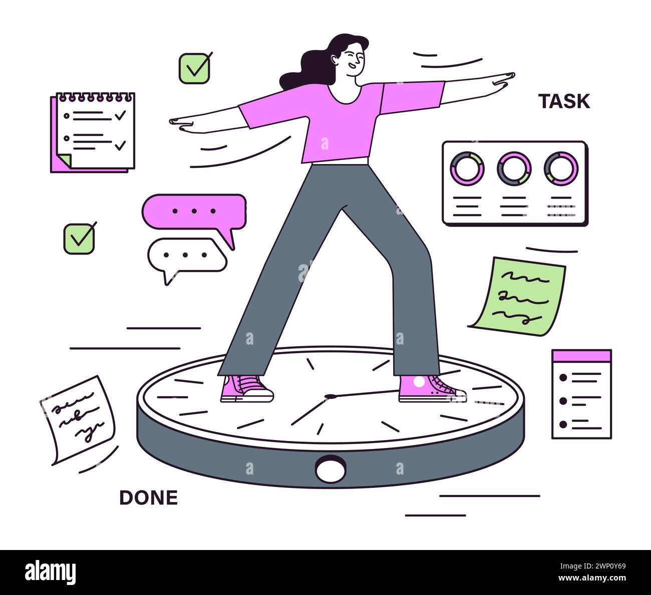 Employee efficiency. Business employee productive multitasking. Time ... Employee efficiency. Business employee productive multitasking. Time ...