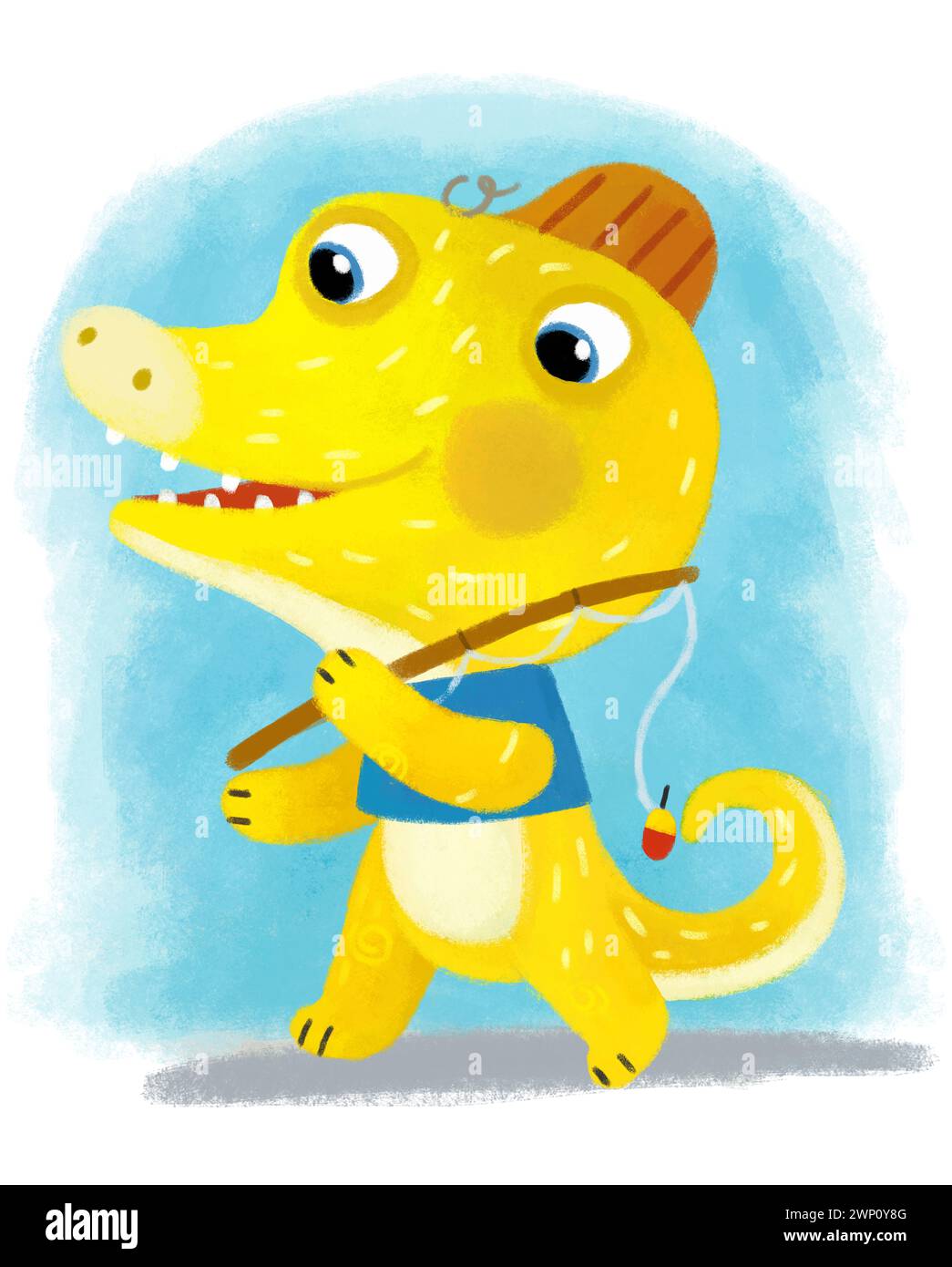 cartoon scene with dino dinosaur or dragon playing having fun going ...