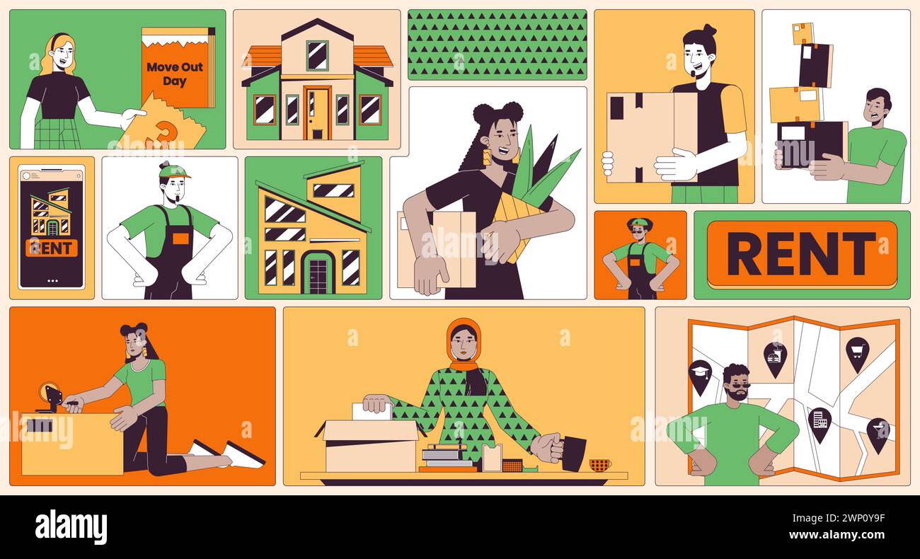 Packing boxes moving house Stock Vector Images - Alamy