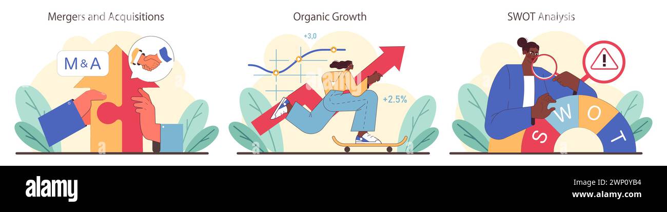 Growth Strategy set. Teams streamline businesses using tools from ...