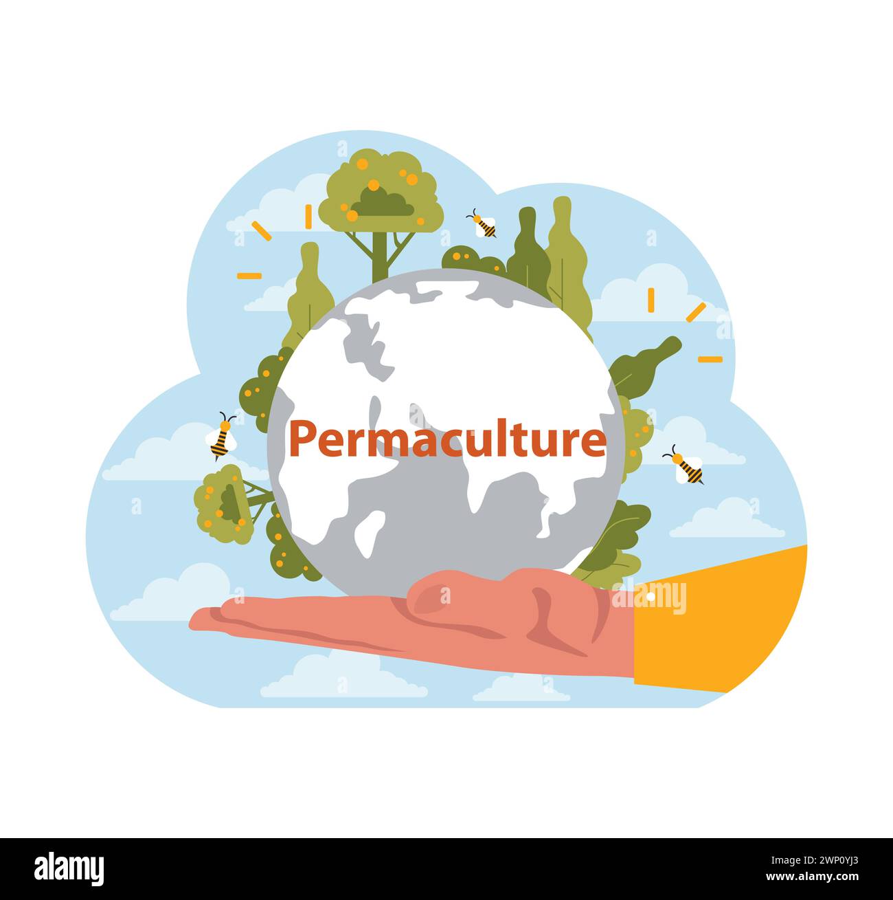 Sustainable Vision: A hand cradles Earth, highlighting the essence of ...