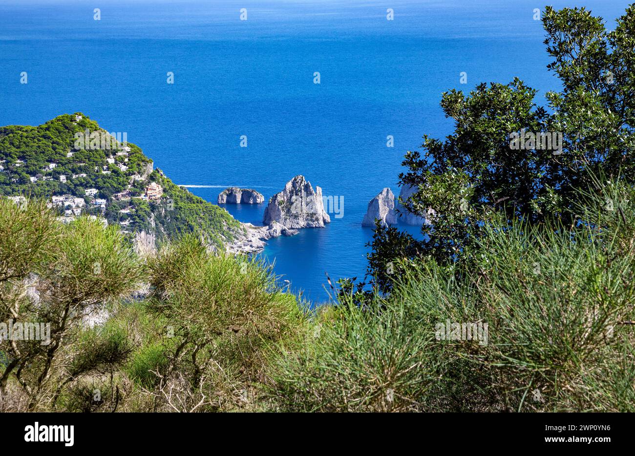 Rocks formations Faraglioni, Island Capri, Gulf of Naples, Italy ...