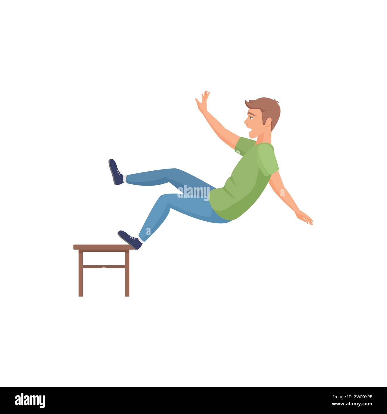 Climbing on chair Stock Vector Images - Alamy