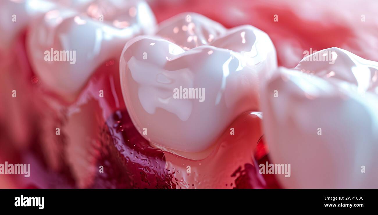 3D Close up of healthy teeth. Medically accurate 3D illustration of ...