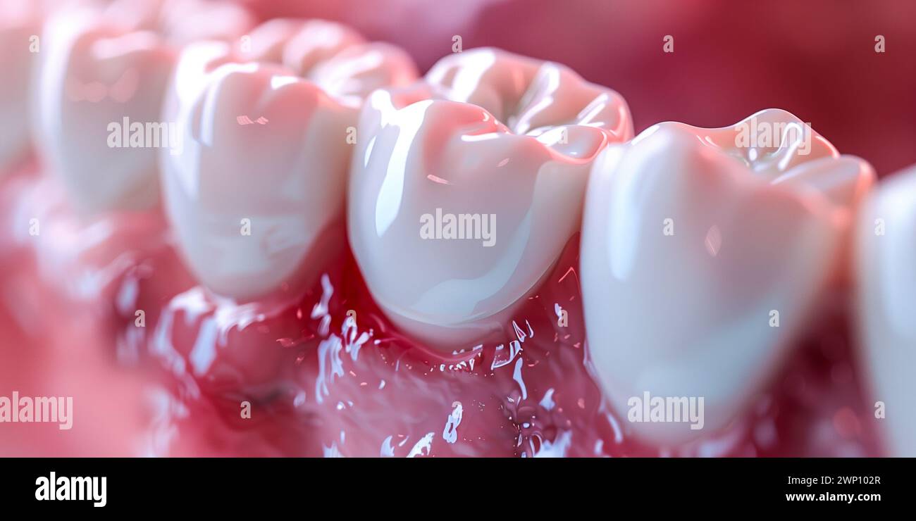 3D Close up of healthy teeth. Medically accurate 3D illustration of ...