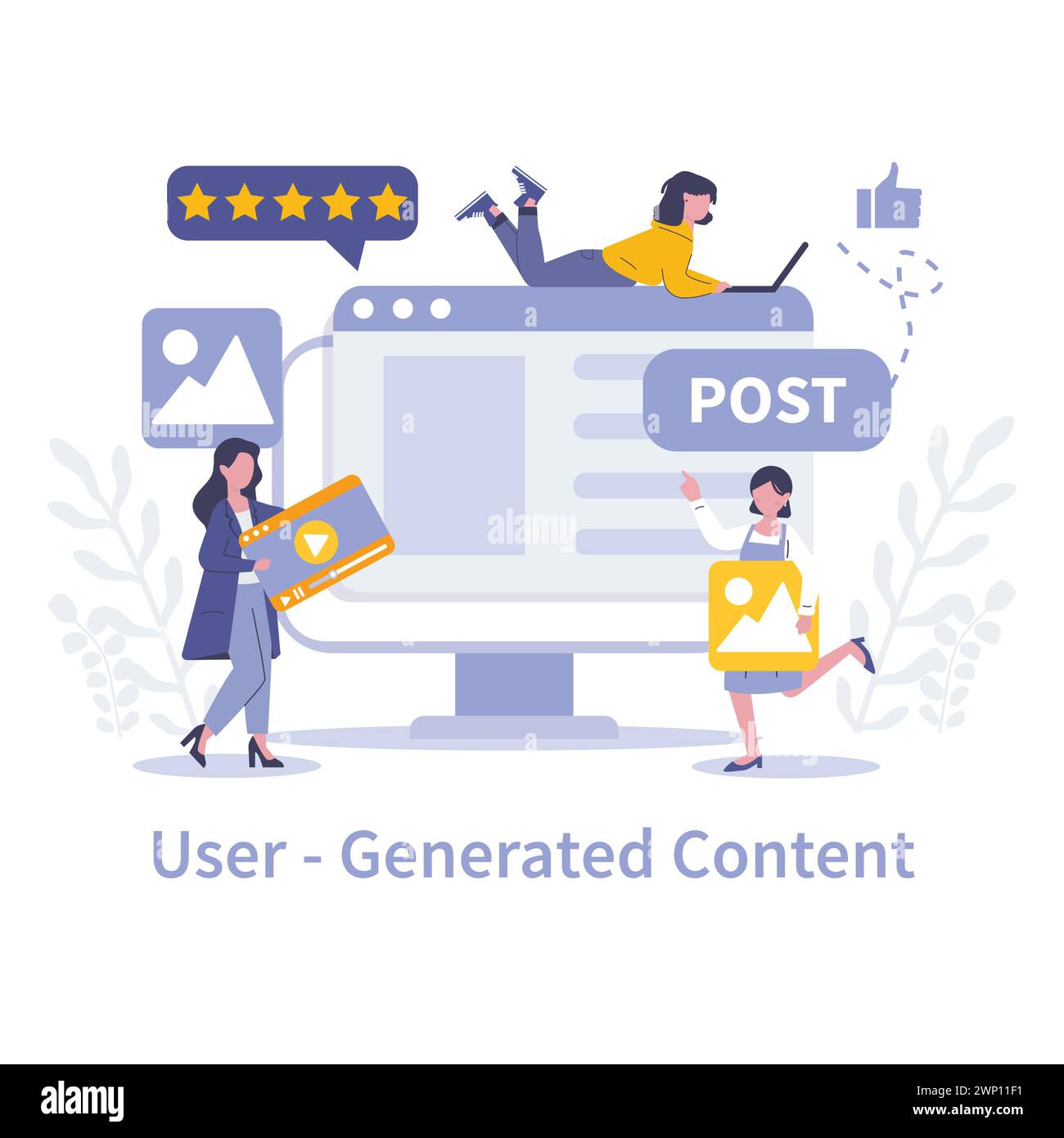 Customer Interaction in marketing concept. User-Generated Content ...