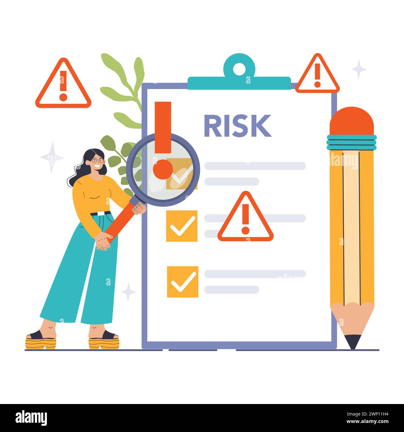 Risk Management concept. An analyst scrutinizes potential risks using a ...
