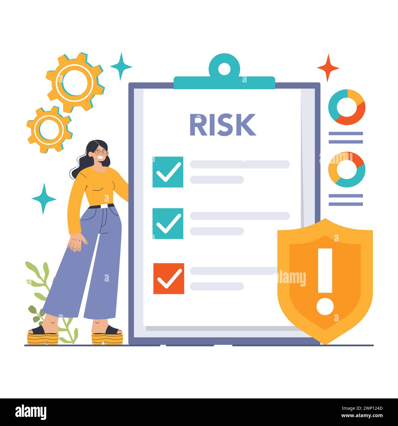 Proactive Risk Management concept. Professional analyzing and checking ...