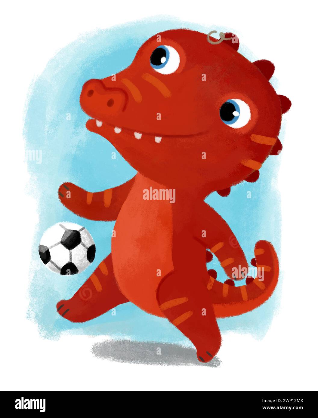 Dinosaur Playing Soccer Funny Dinosaur Playing Soccer Stock Photo
