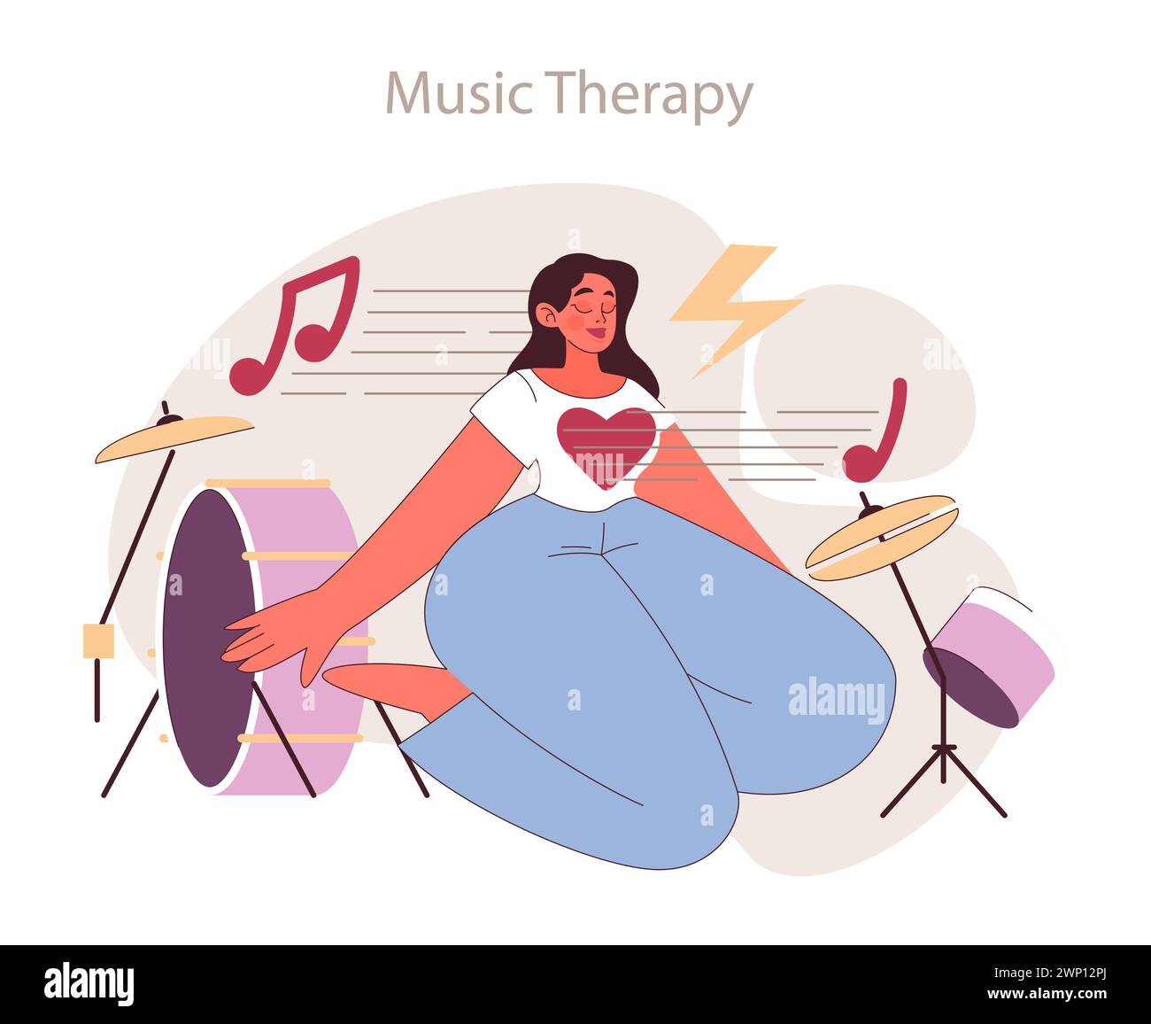 Music Therapy concept. Harmonizing emotions with rhythmic healing ...