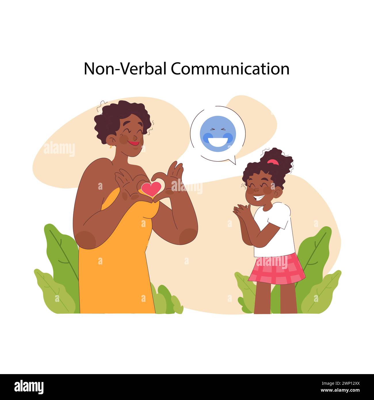 Non-verbal communication concept. Mother and daughter share moment of ...