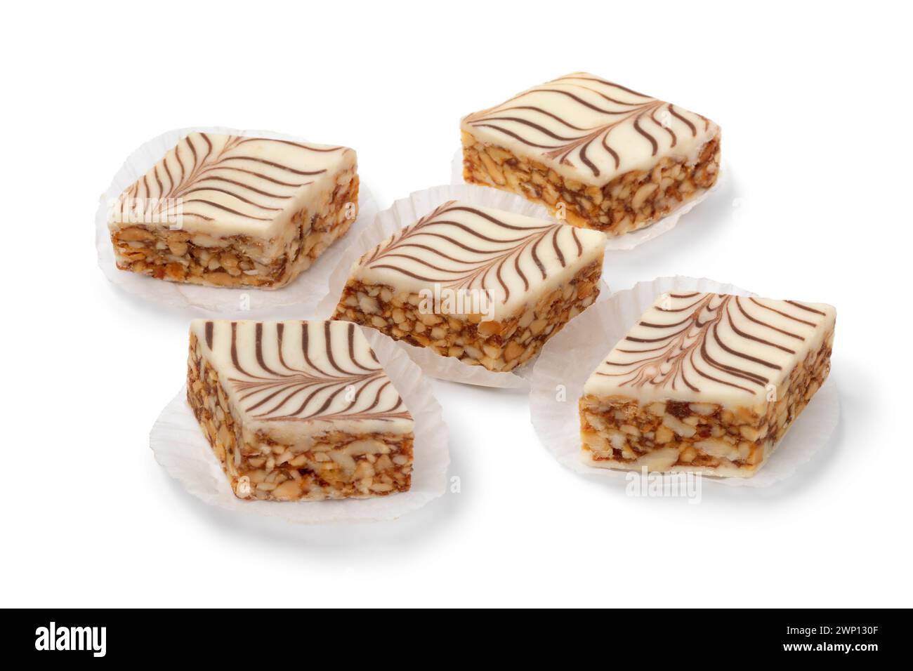 Traditional Moroccan white marbled chocolate cookies isolated on white ...