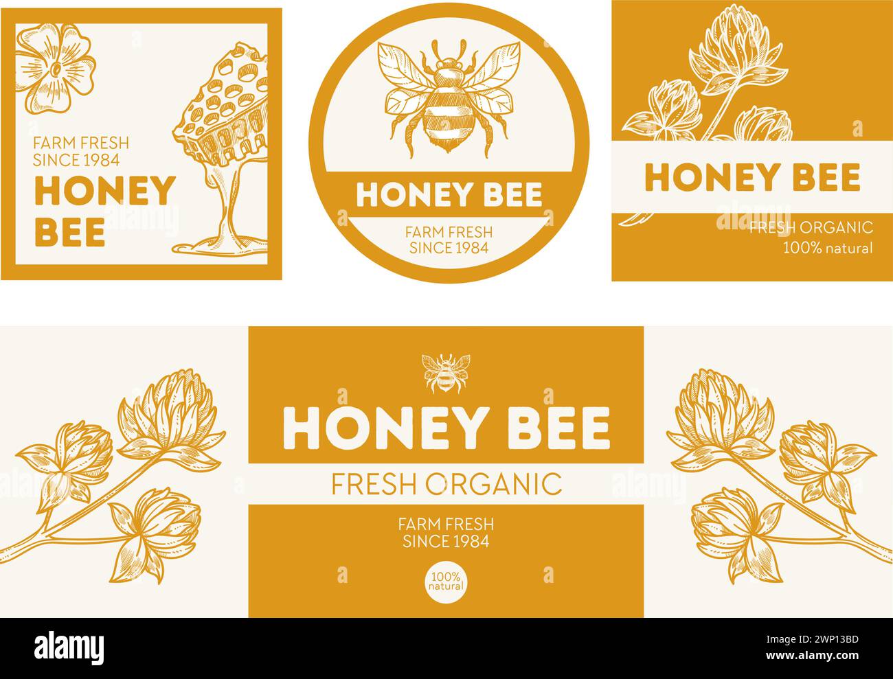 Artisan Honey Bee Product Stamp Stock Vector Image & Art - Alamy