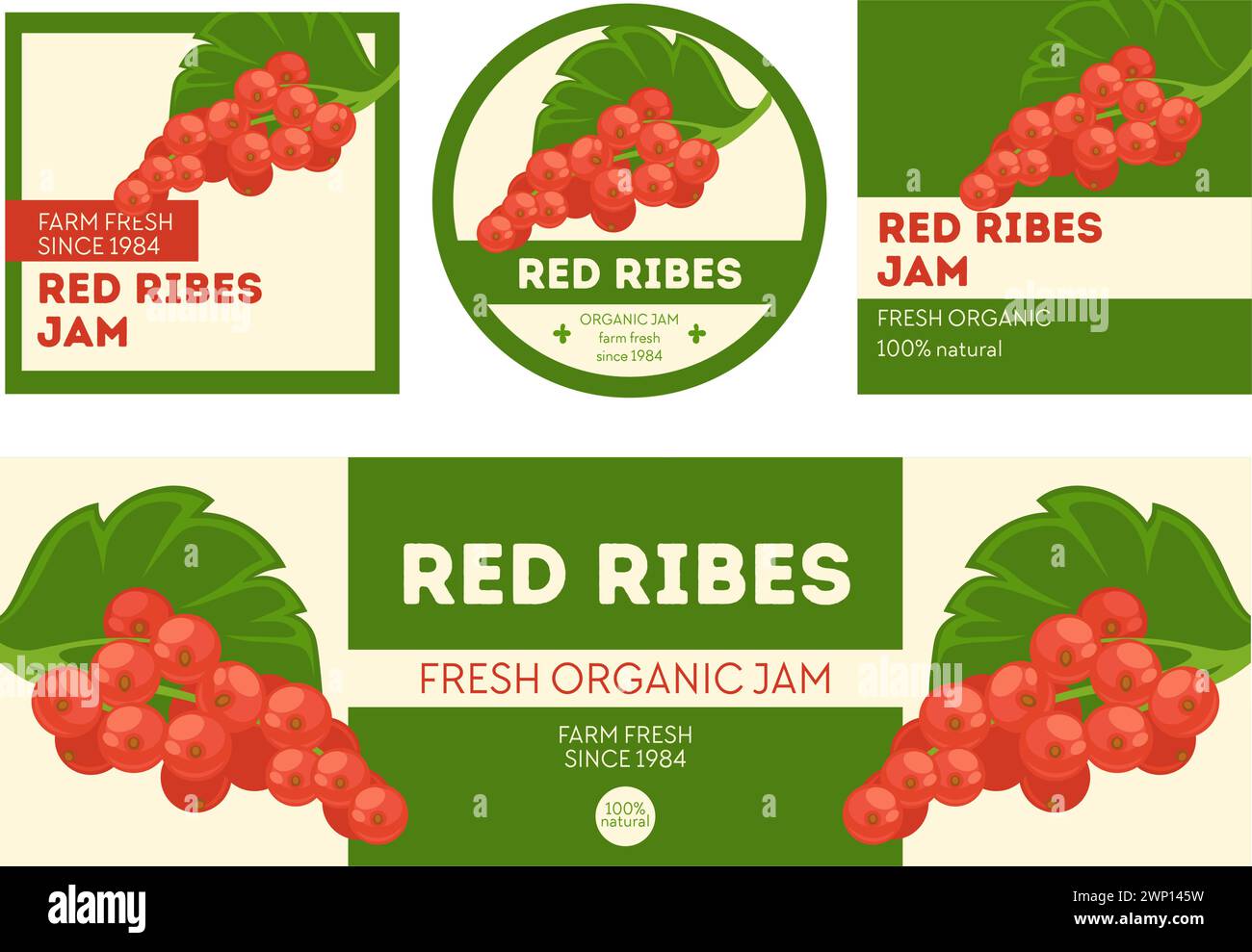 Red currant jelly homemade Stock Vector Images - Alamy