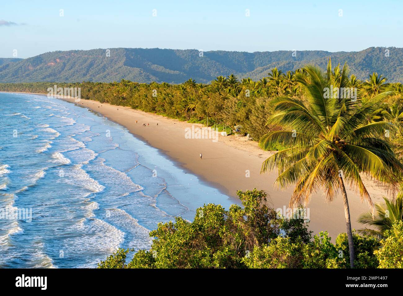 Looking from the eastern-end lookout towards the iconic, palm fringed ...
