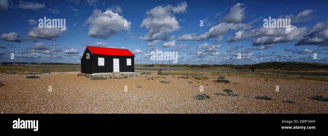 Red Roofed Hut Rye Nature Reserve East Sussex England UK Stock Photo ...