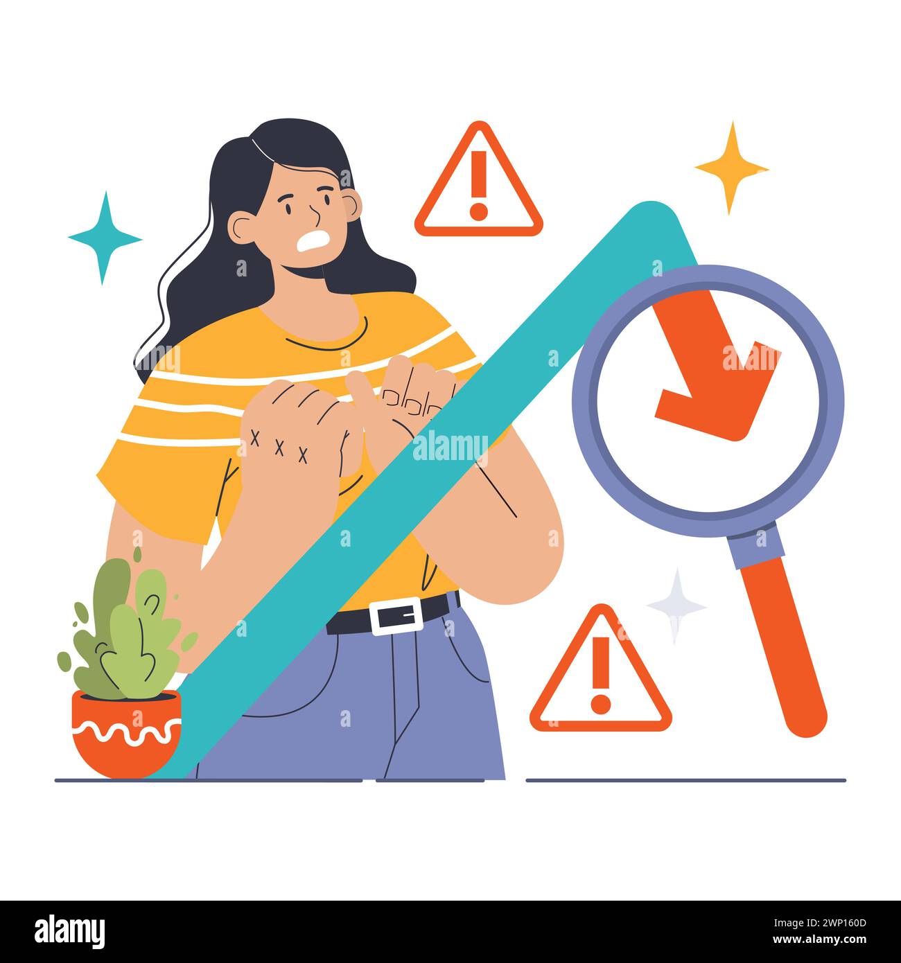 Market Risk concept. An apprehensive investor considers potential ...