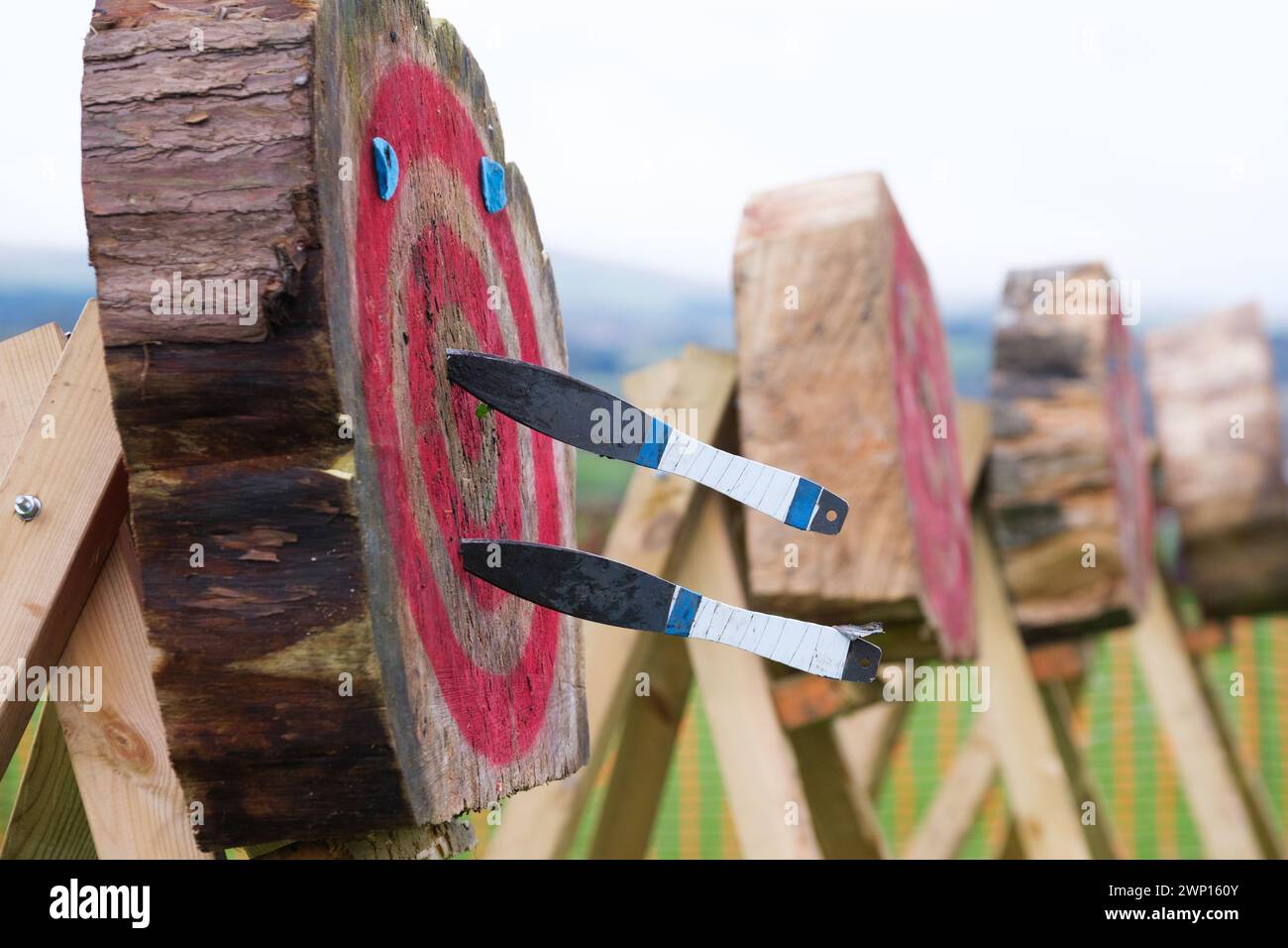 target practise with knives Stock Photo - Alamy