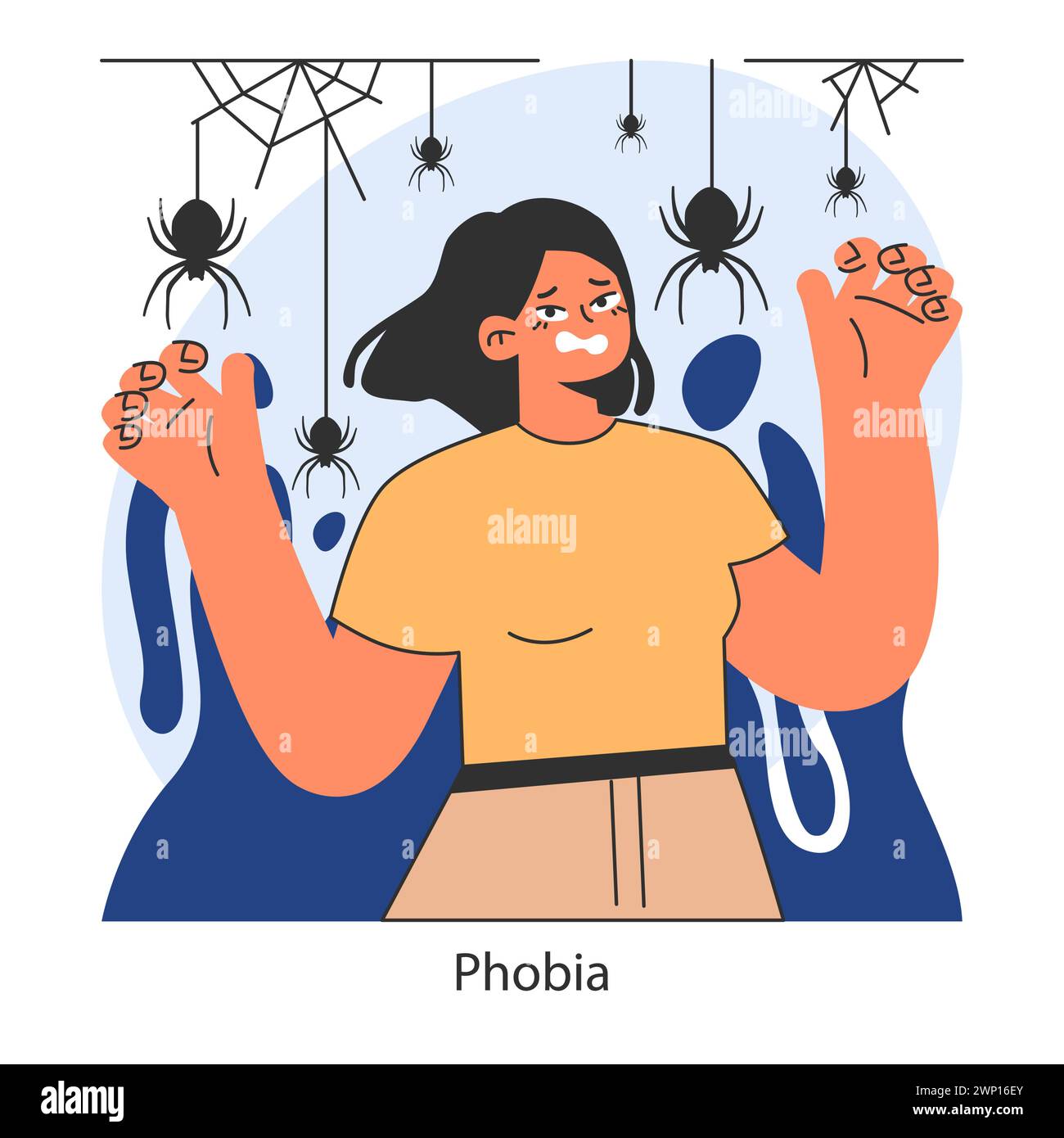 Overcoming fears. Representation of a person's brave confrontation with ...