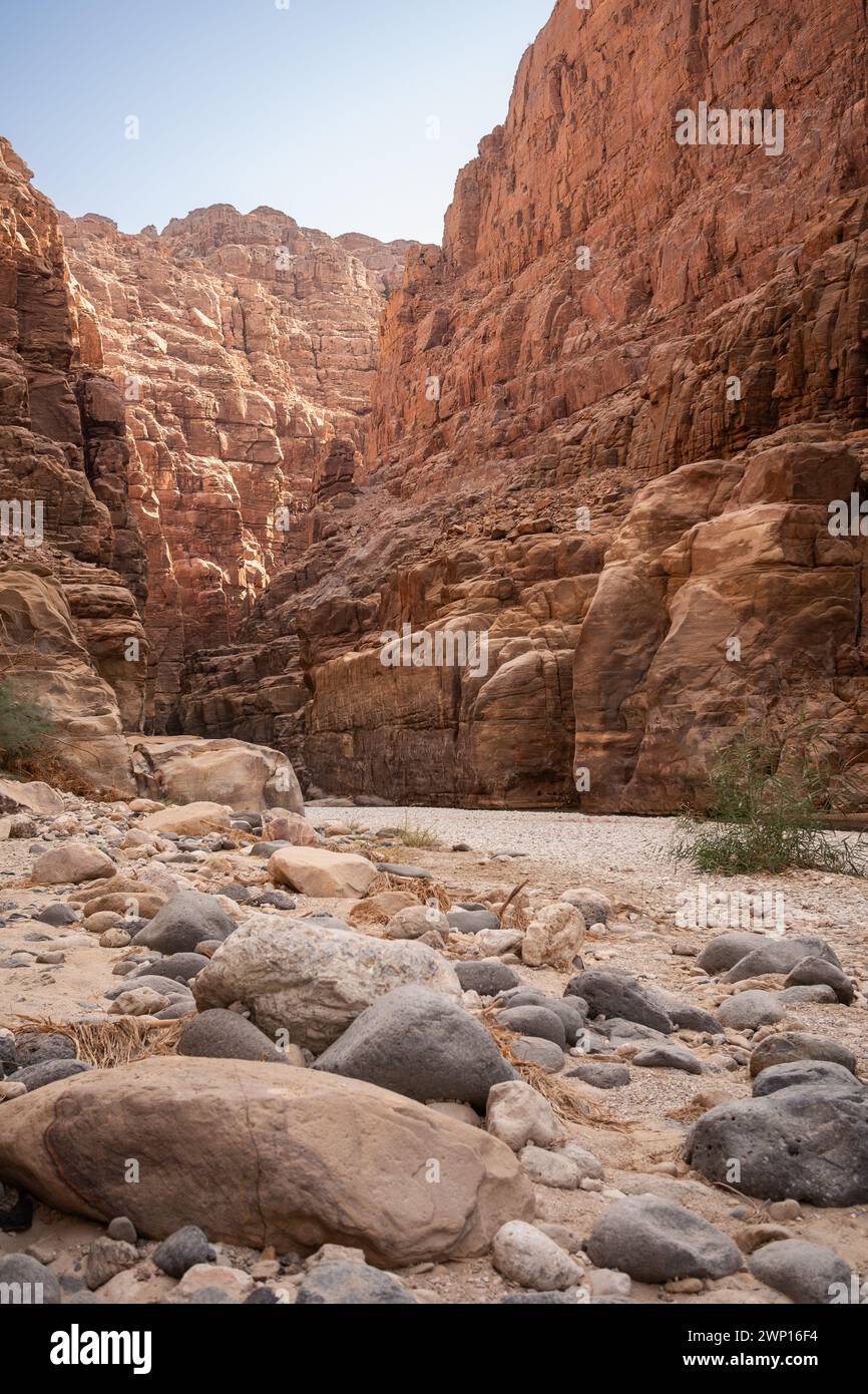 Vertical Scenery of Wadi Mujib in Jordan. Mujib Biosphere Reserve in ...