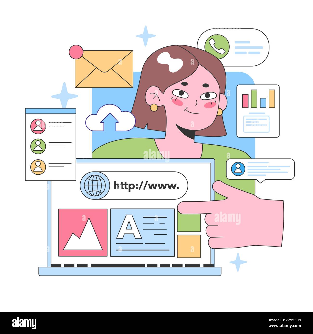 Engaging workspace Stock Vector Images - Alamy