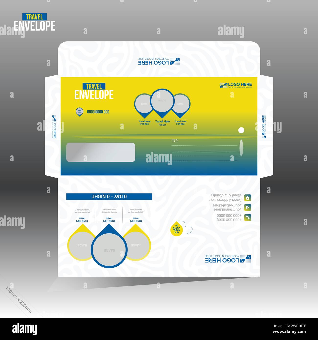 vector made envelope design for travel company use Stock Vector Image ...