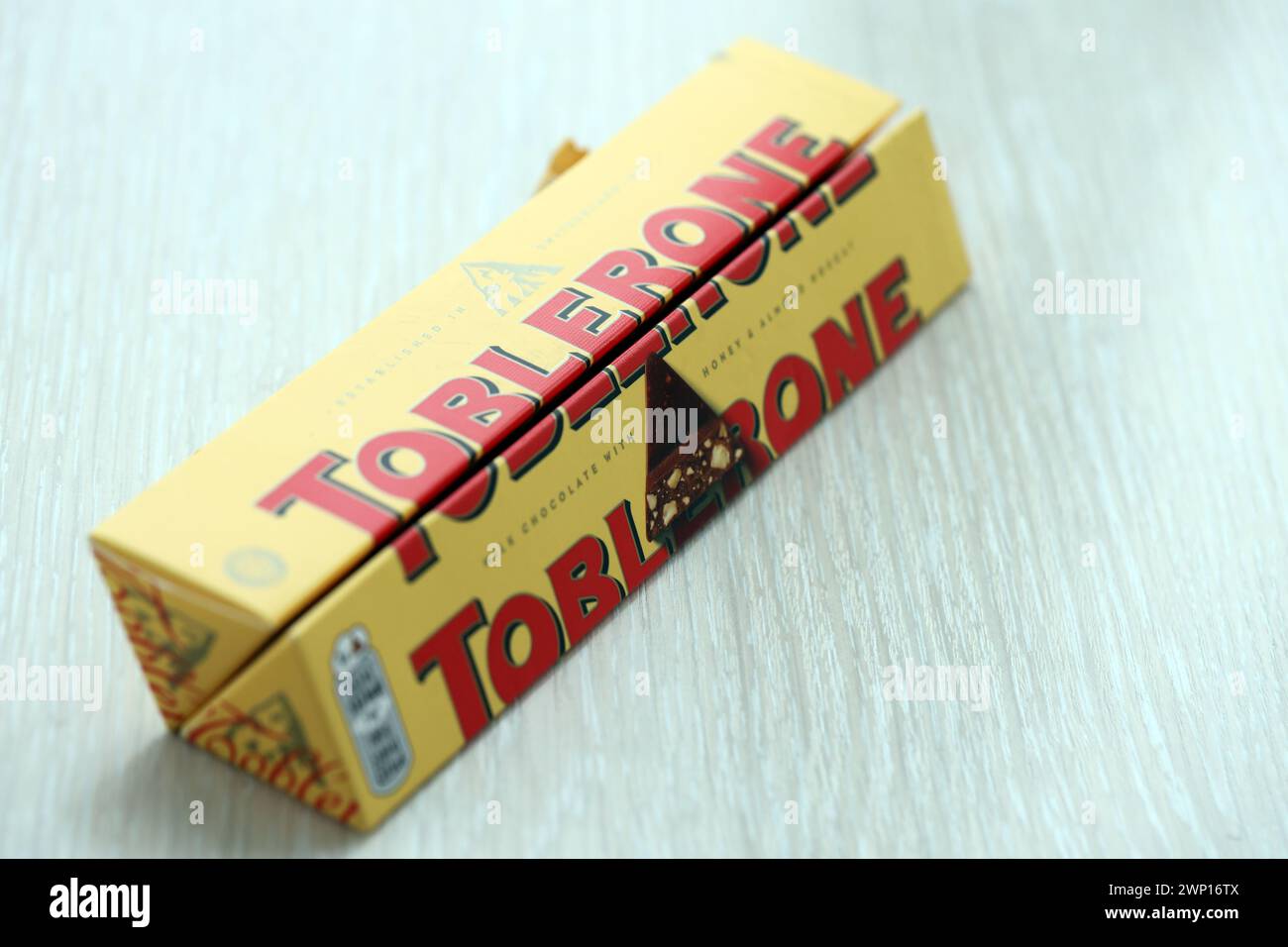 KYIV, UKRAINE - OCTOBER 31, 2023 Yellow Toblerone Chocolate Bar ...