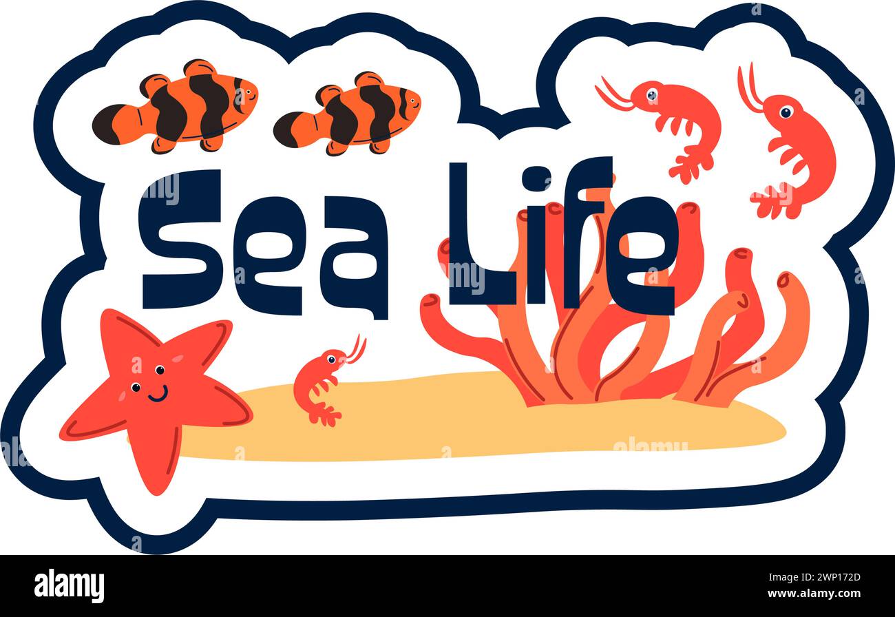 Sea Life Coral Reef Vector Stock Vector Image & Art - Alamy