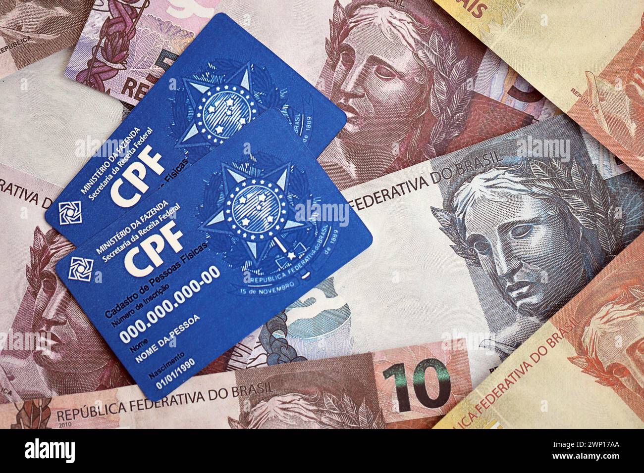 KYIV, UKRAINE - OCTOBER 31, 2023 Blue CPF card document template. The ...