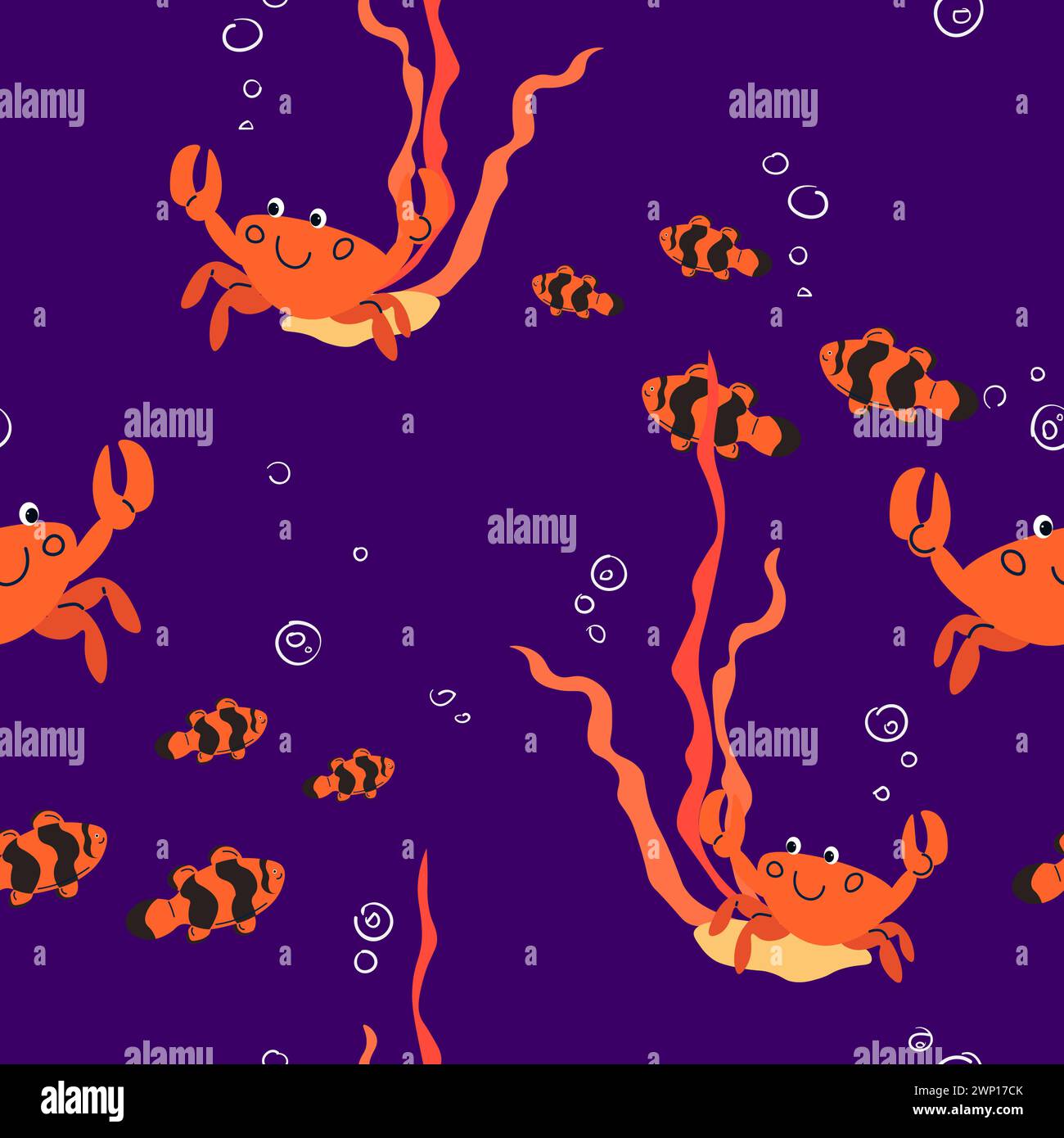 Seamless animals crabs pattern hi-res stock photography and images - Alamy