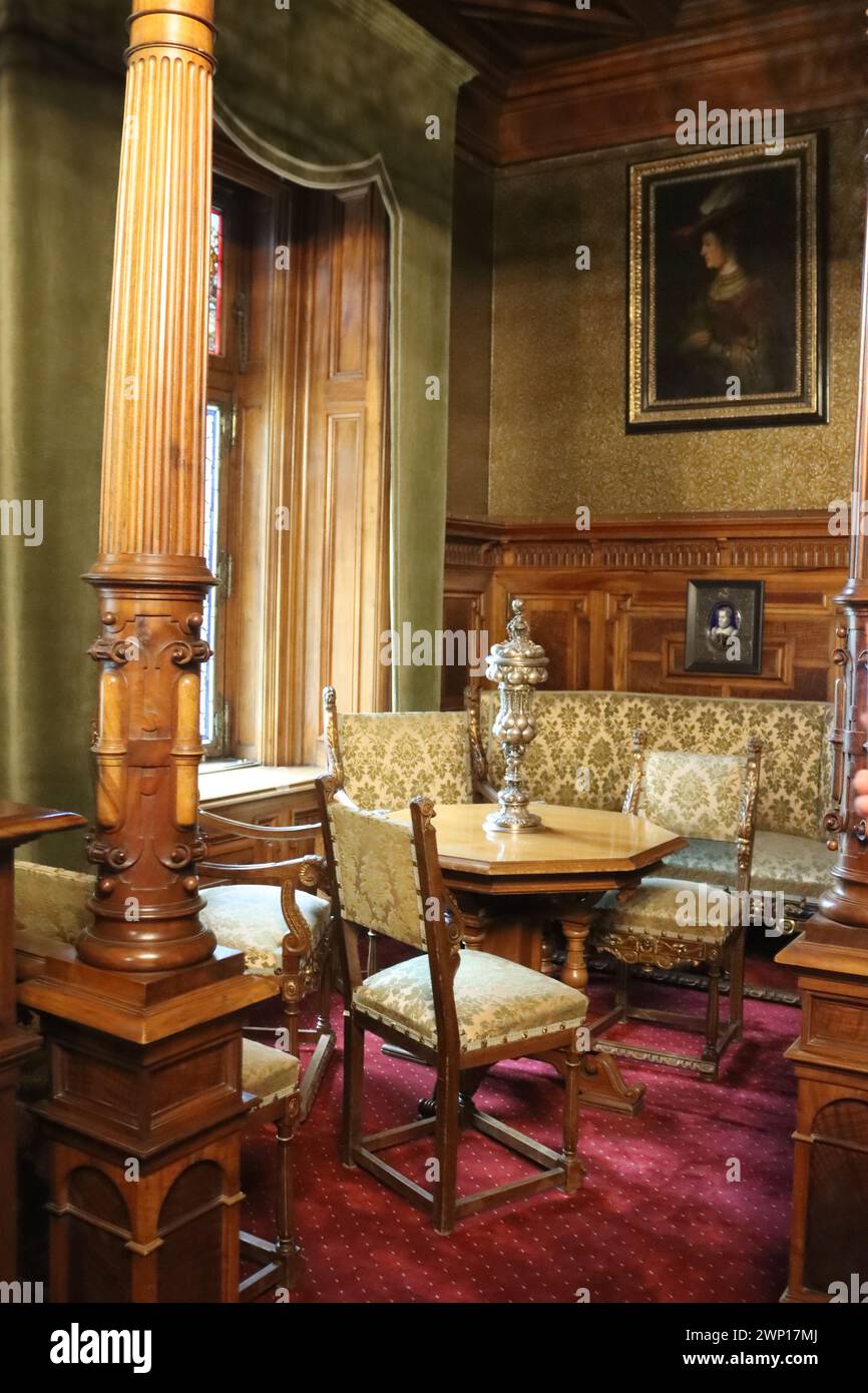 Sinaia, Romania - October 14, 2023: Interior of the beautiful Peles ...