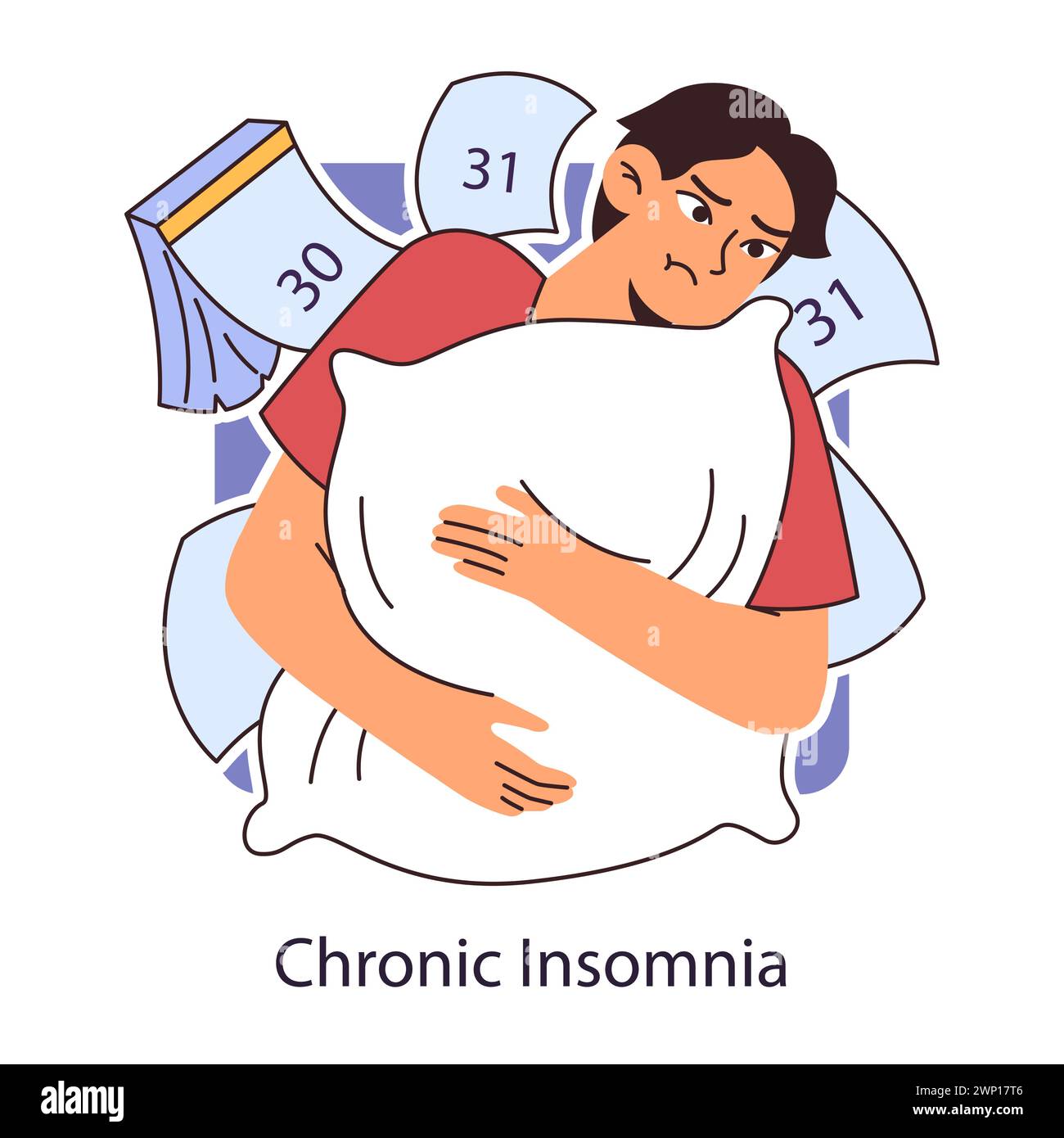 Chronic insomnia. Distressed exhausted man suffering from months of ...