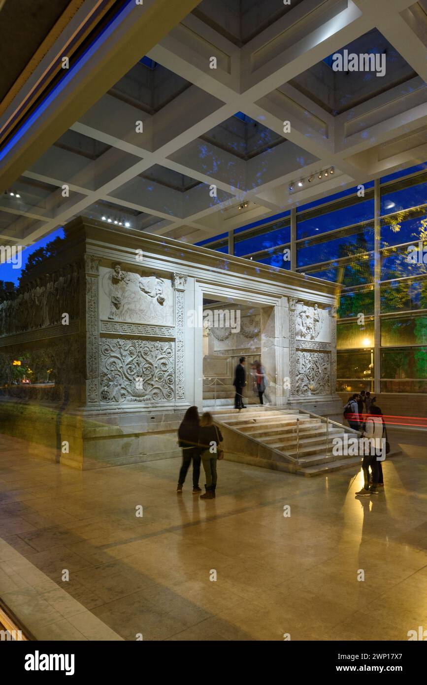 Rome. Italy. The Ara Pacis Augustae, 13-9 BCE, Ara Pacis Museum. Originally commissioned by the ...