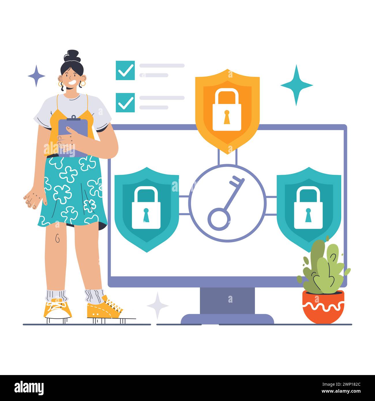 Data encryption. Personal information, internet access or database protection. Cyber security ...