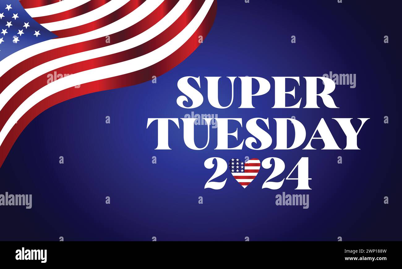 Super Tuesday Stylish Text With usa flag illustration design Stock ...