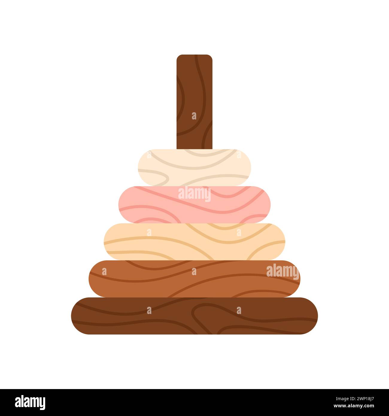 Wooden pyramid toy. Early age educational games, montessori toys ...