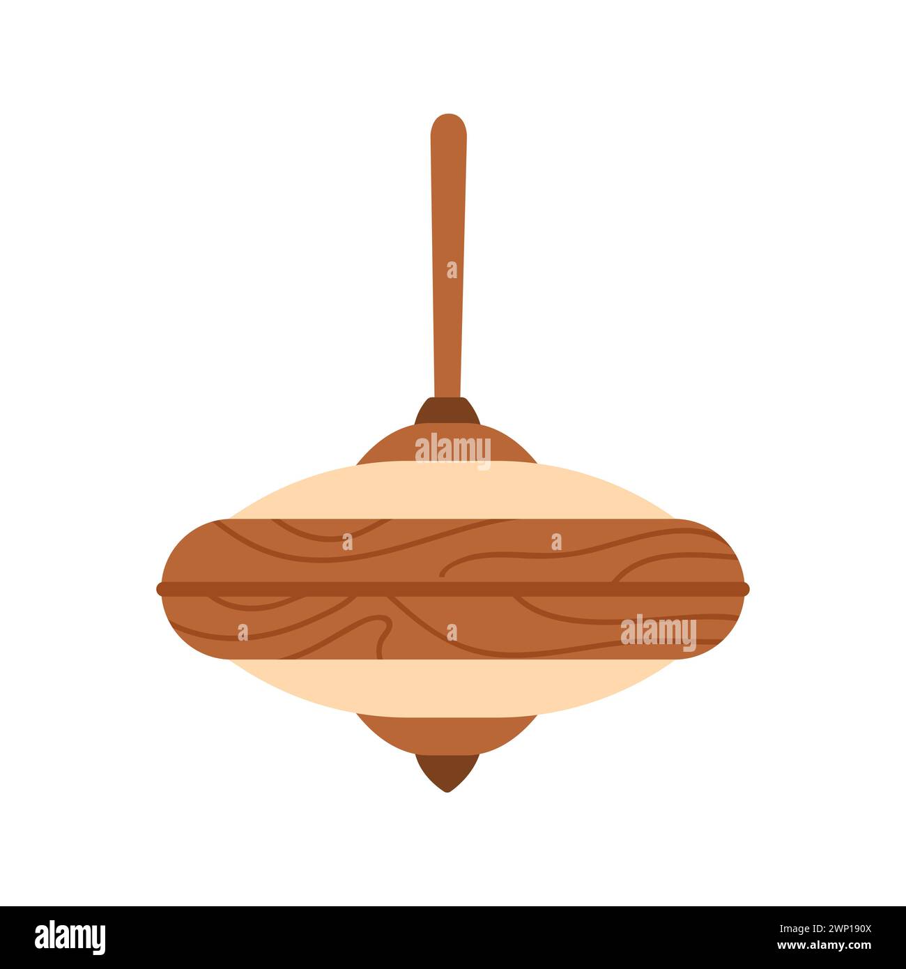 Wooden whirligig toy. Children humming top, kids wooden games cartoon ...