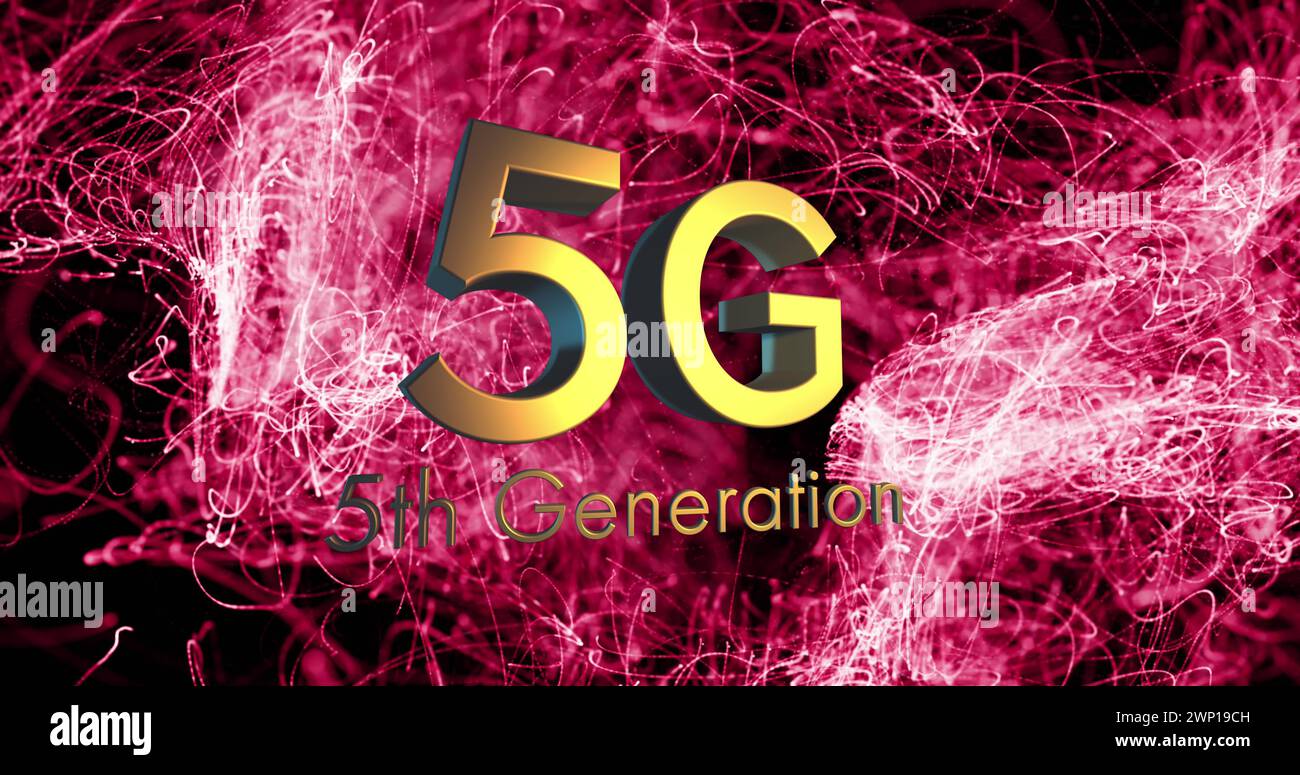 Image of 5g 5th generation text over pink networks of connections Stock ...