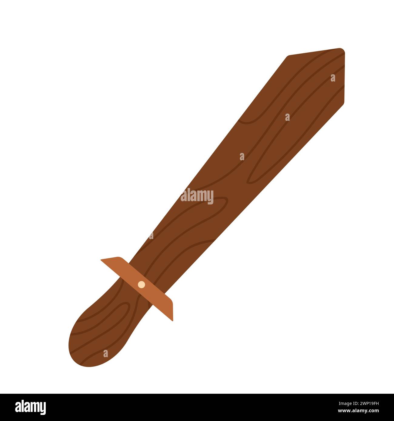 Wooden sword toy. Retro traditional wooden toys, kids entertainment ...