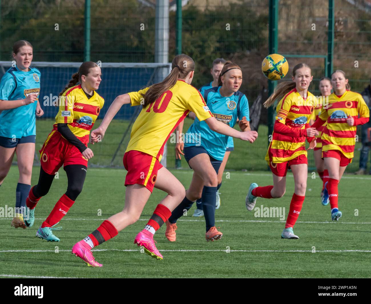 Glasgow, Scotland, UK. February 25th 2024: Rossvale girls U16s playing ...