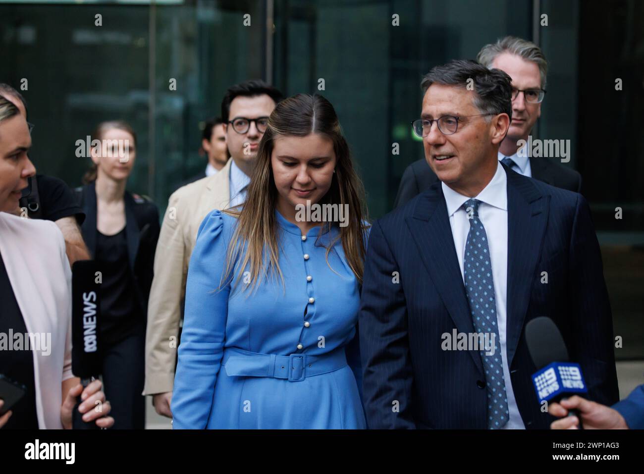 Brittany Higgins is seen leaving the David Malcolm Justice Centre in ...