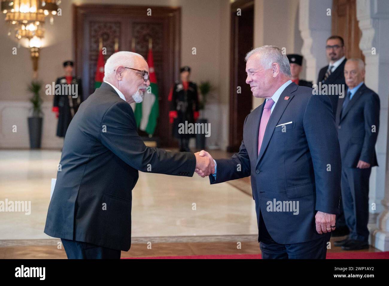 Jordanian King Abdullah II accepts the credentials of the ambassadors ...
