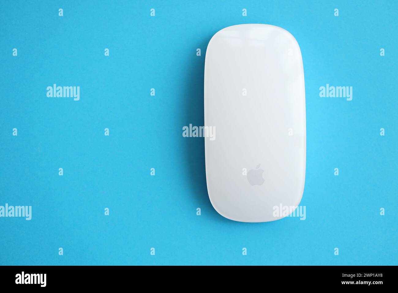 KYIV, UKRAINE - NOVEMBER 27, 2023 Apple Magic Mouse 3rd generation lies ...