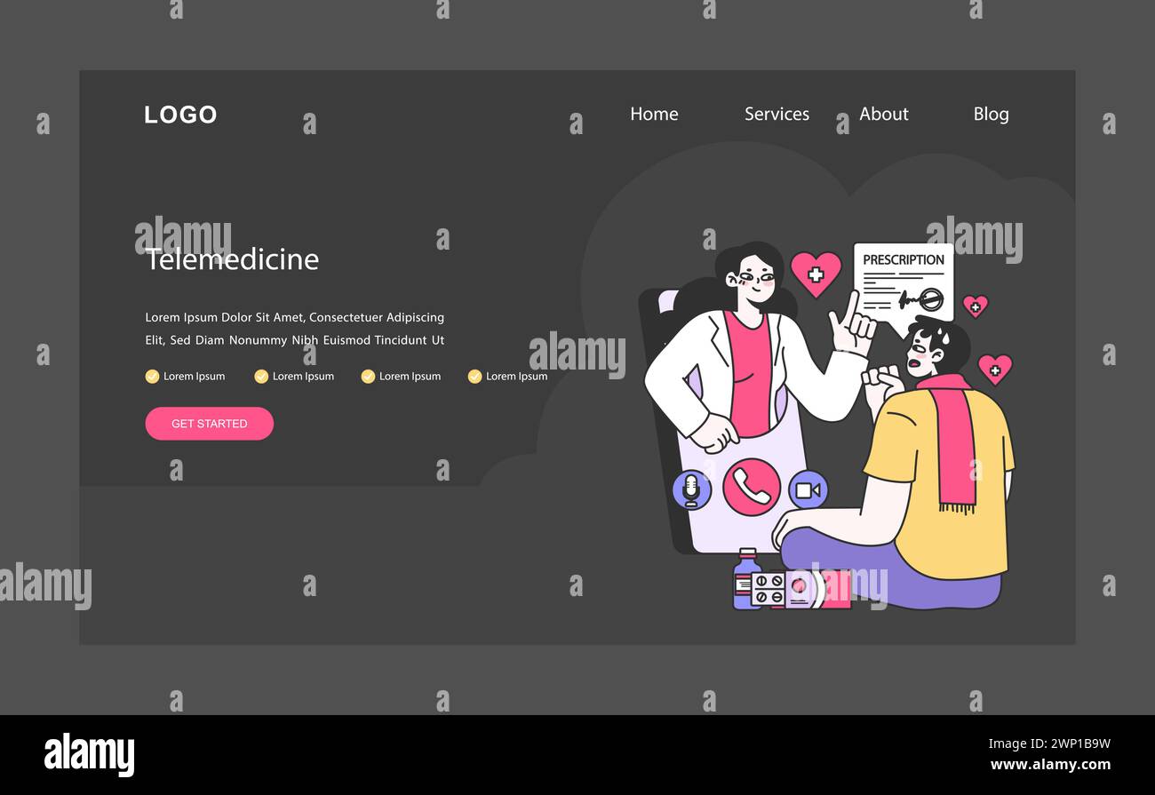 Telemedicine concept. Digital healthcare consultation with prescription ...