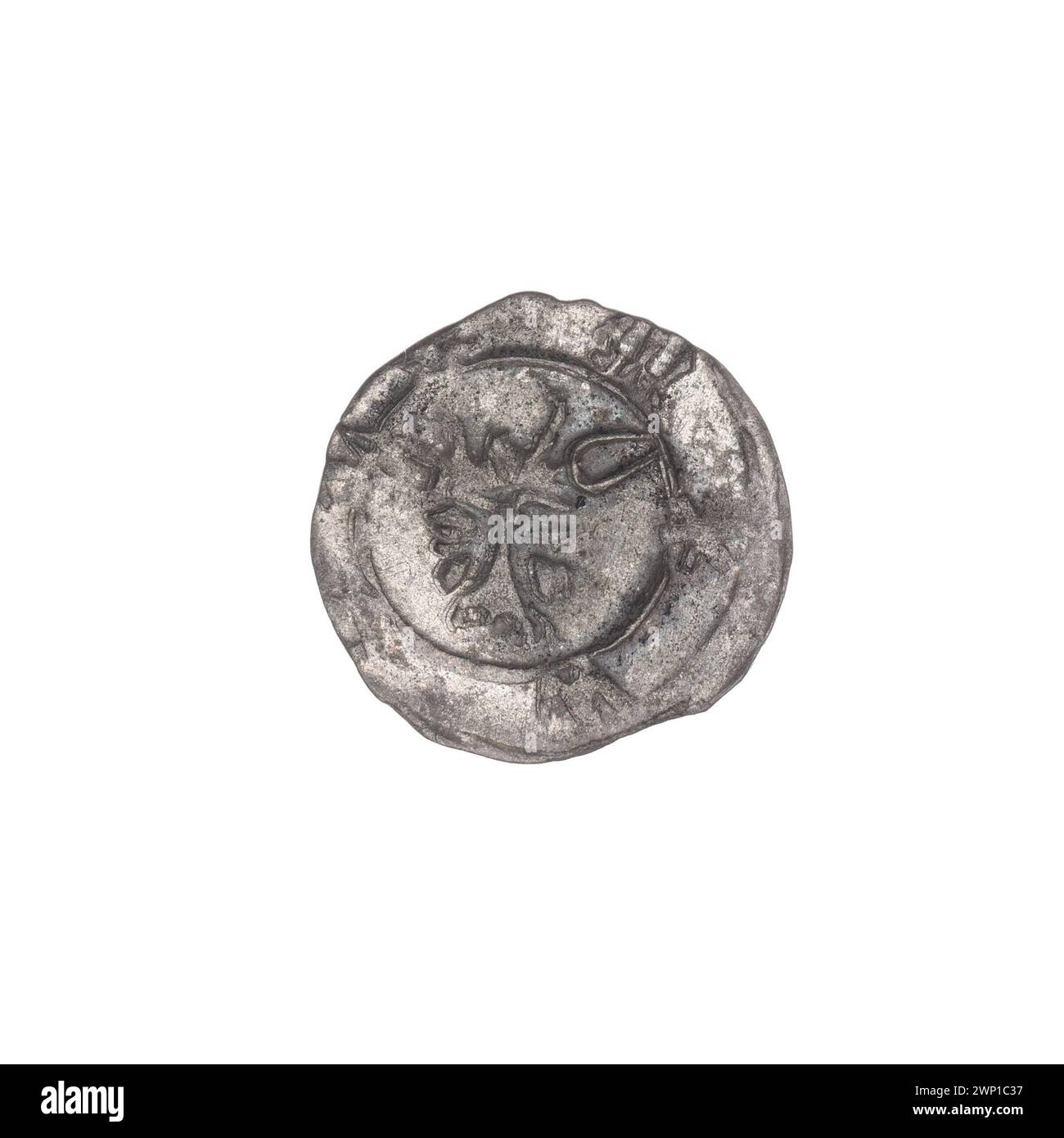 Heller coin from the 15th century depicting Wołów's coat of arms with ...