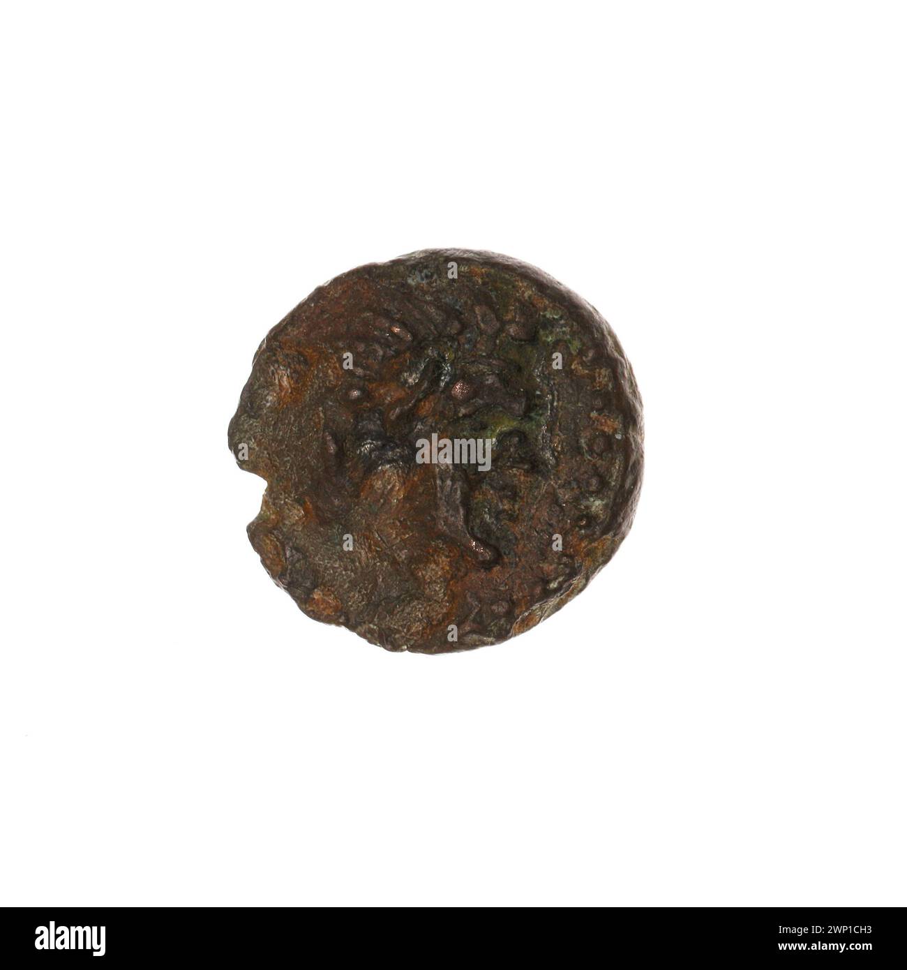 A brown coin from Pantikapaion (330-315 BC) depicting a satyr and ...